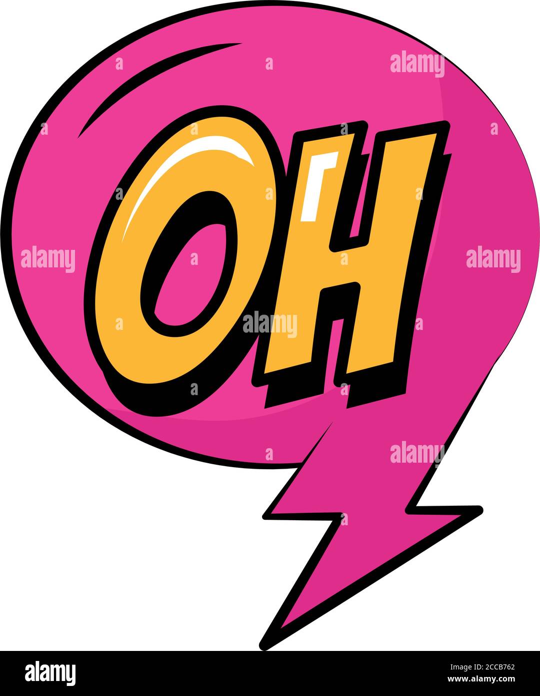 speech bubble with expresion oh word pop art flat style vector ...