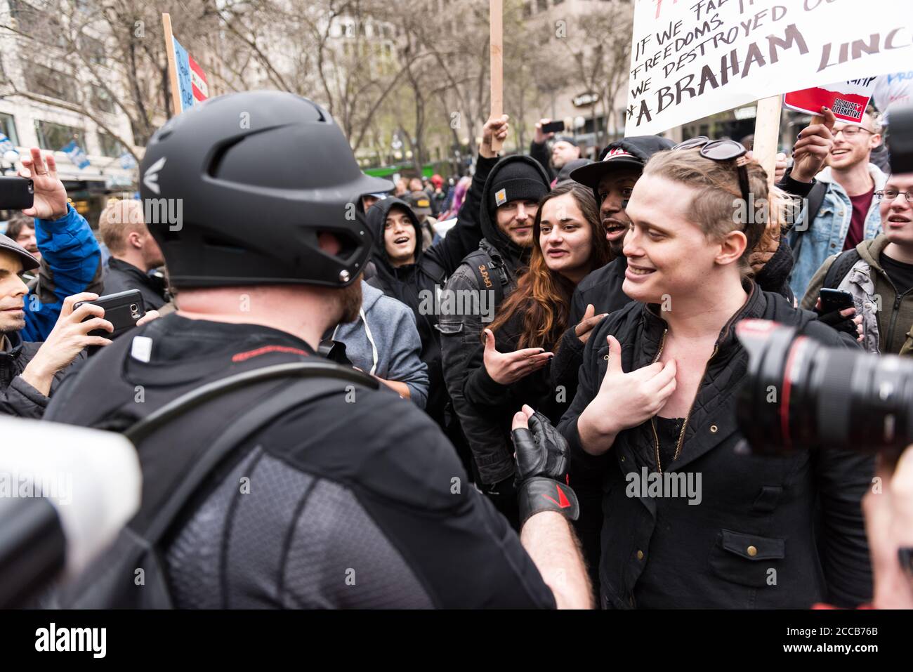 Seattle, USA, 1st May, 2017. Pro Trump Rally and counter protest late ...