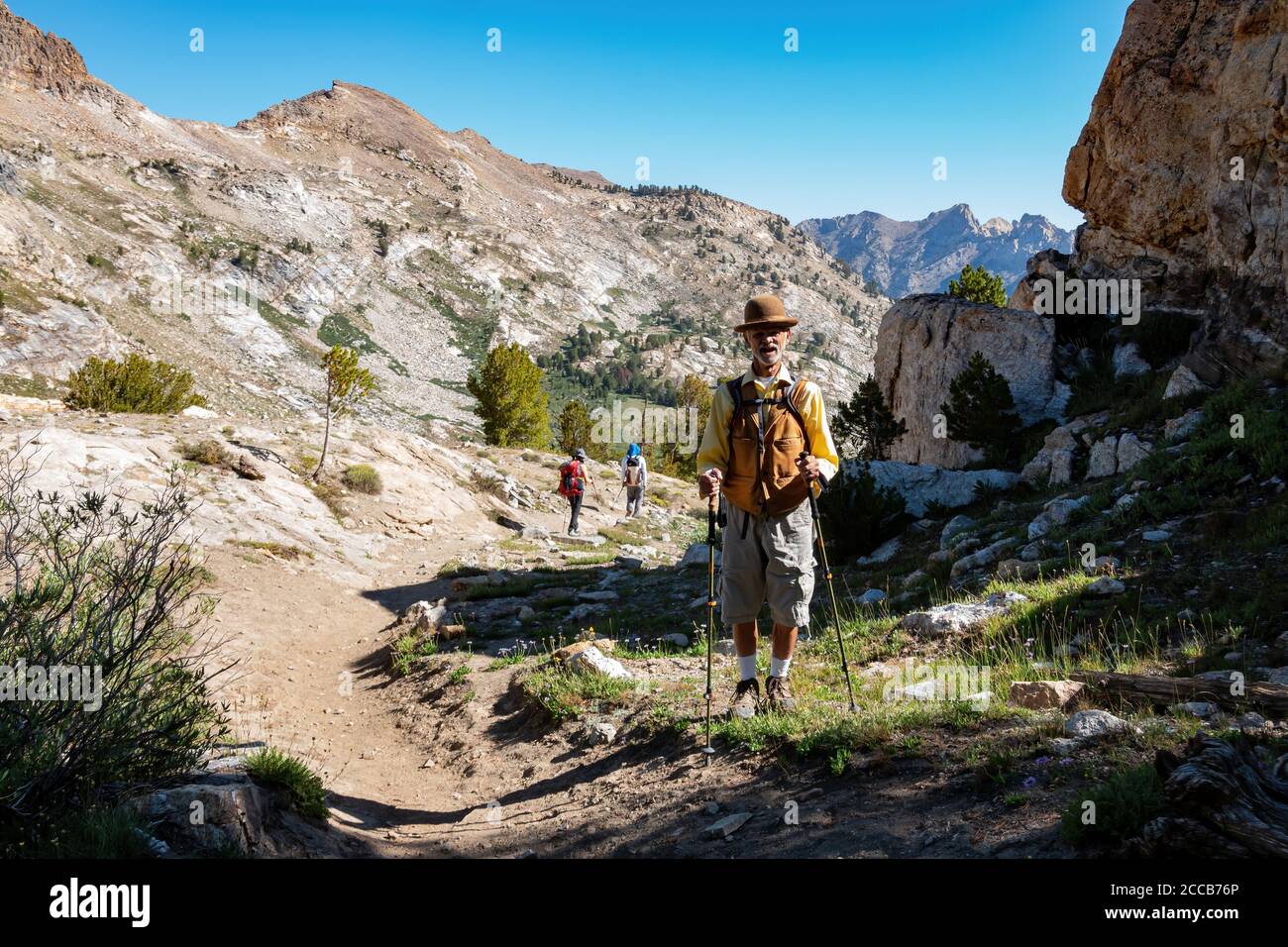 Nevada, AUG 11, 2020 - Old cute man hiking on the Ruby Crest Trail Stock Photo - Alamy