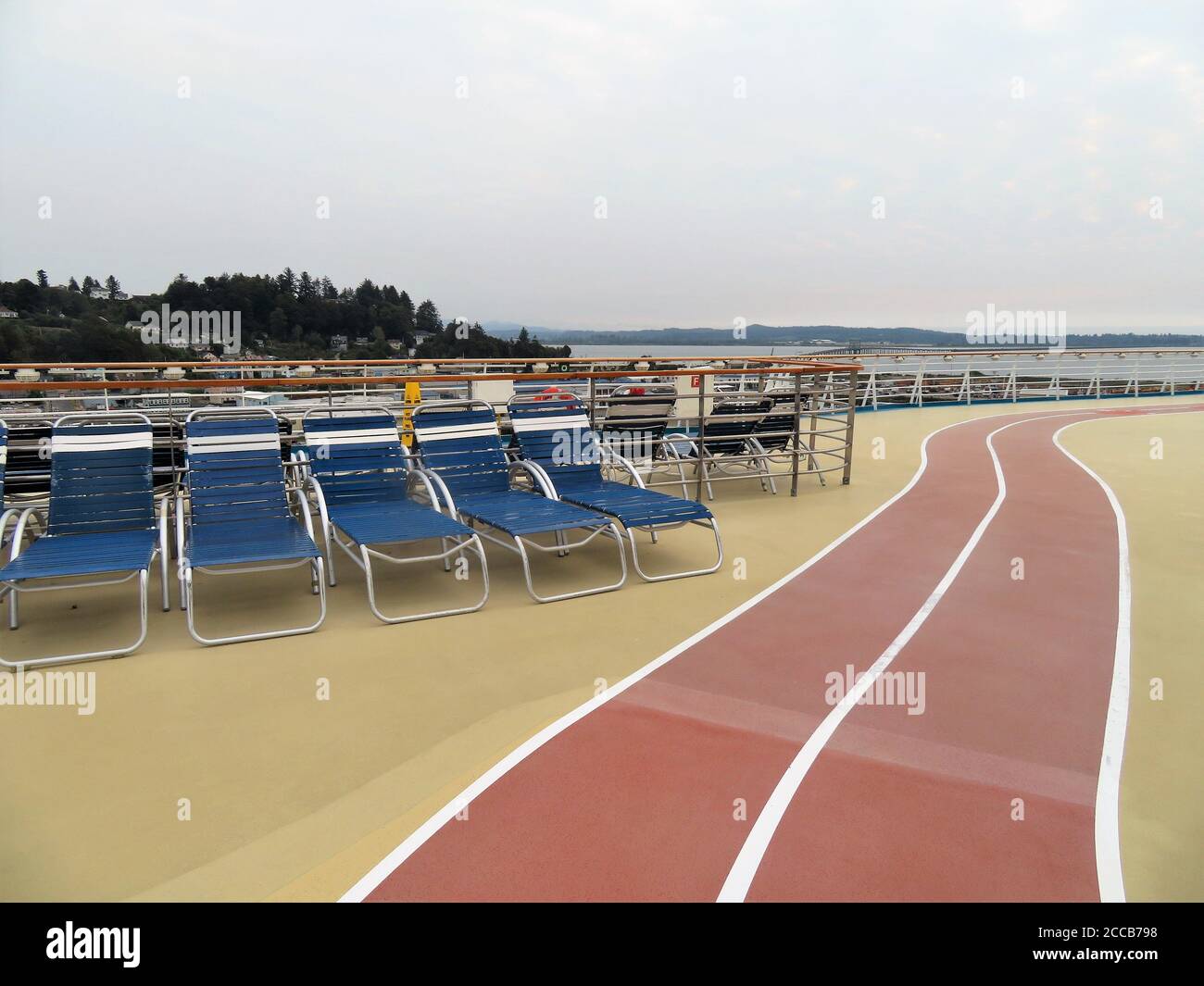 Jogging track on a cruise ship deck Stock Photo - Alamy