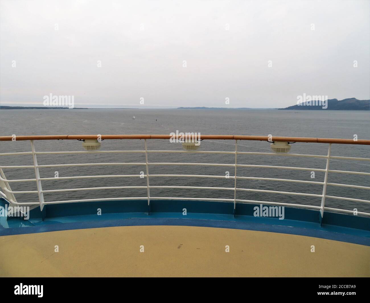Cruise ship deck and railing Stock Photo - Alamy