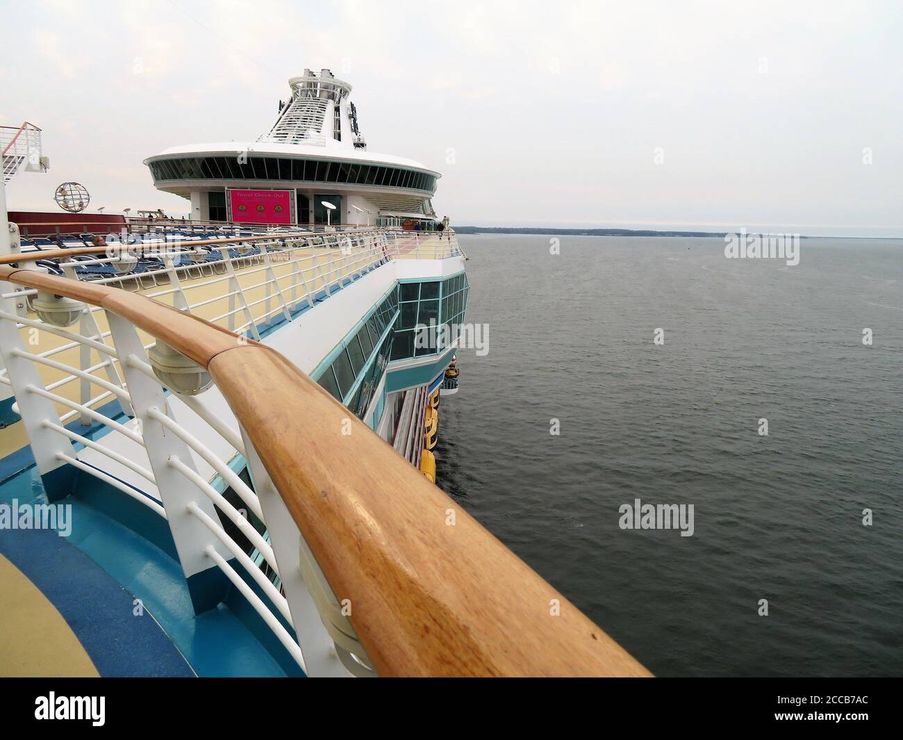 Cruise ship deck and railing Stock Photo - Alamy