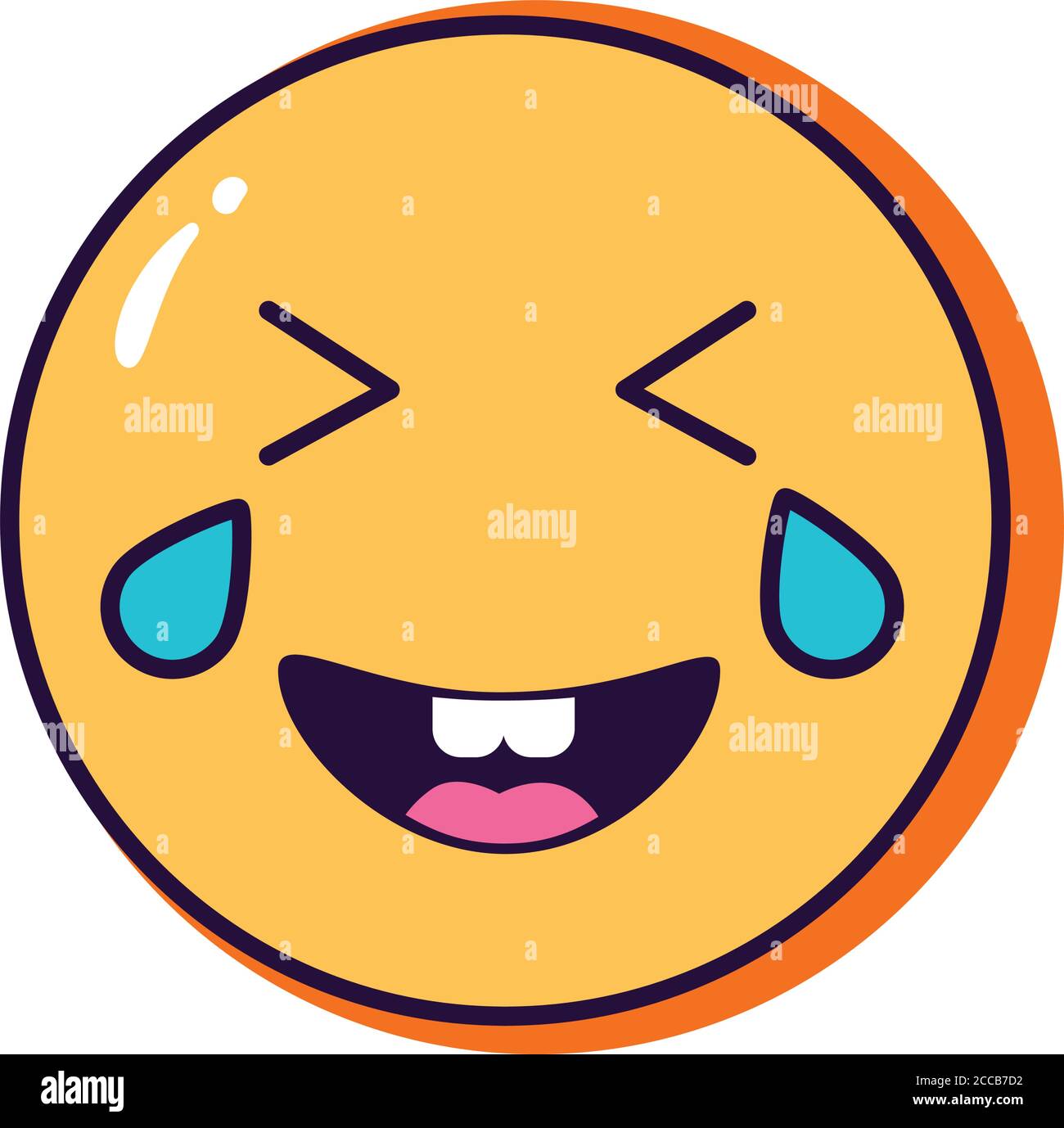 slang happy emoji line and fill style vector illustration design Stock ...