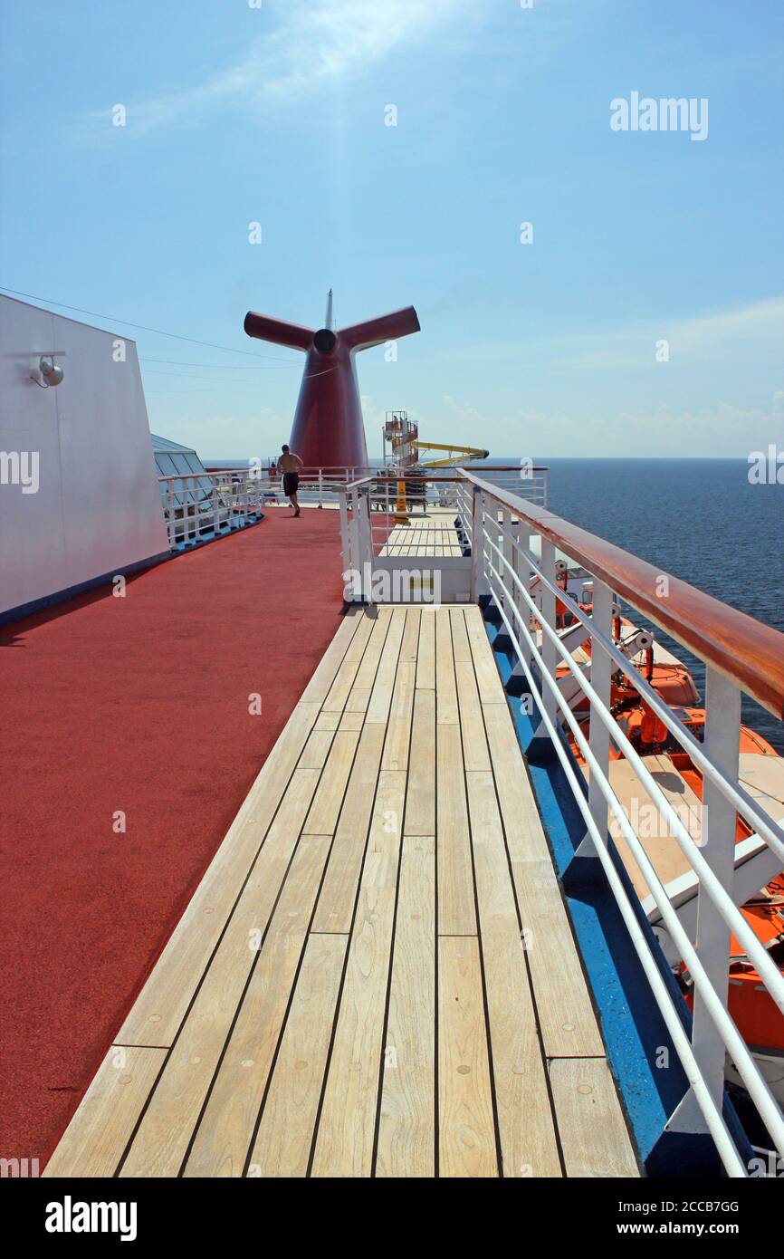 Cruise ship deck and railing Stock Photo - Alamy