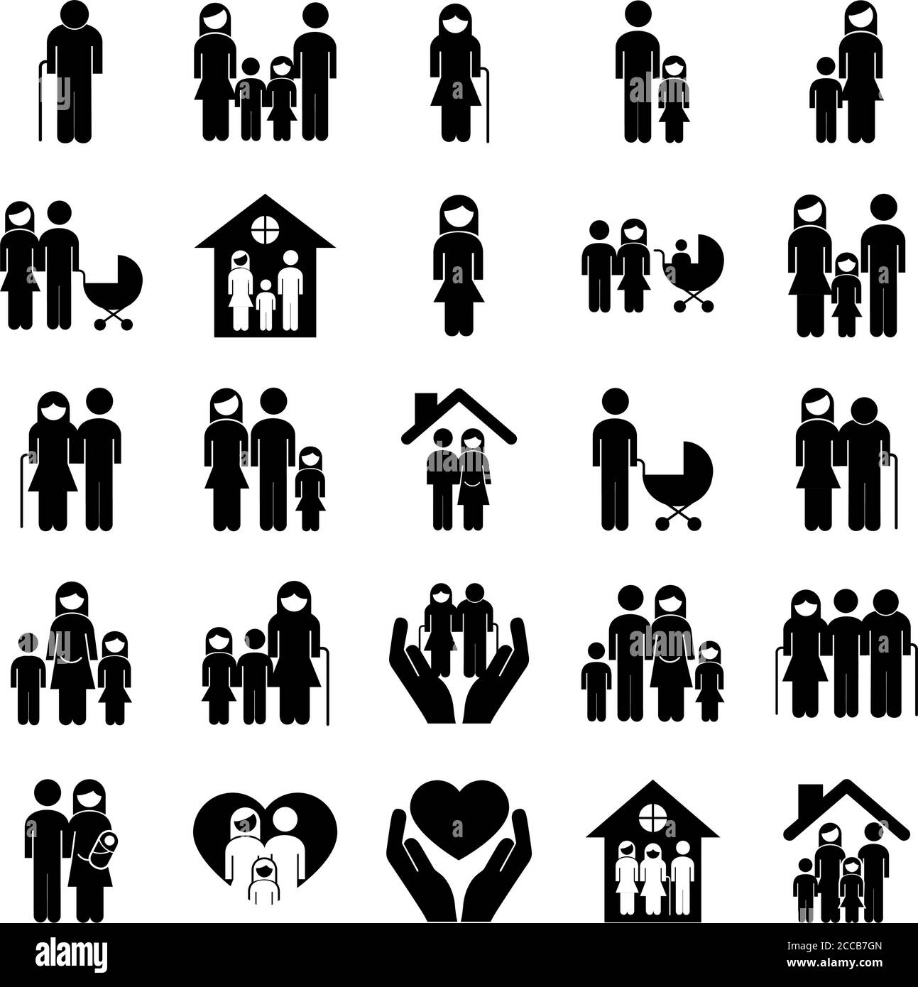 Five children and parents Stock Vector Images - Alamy