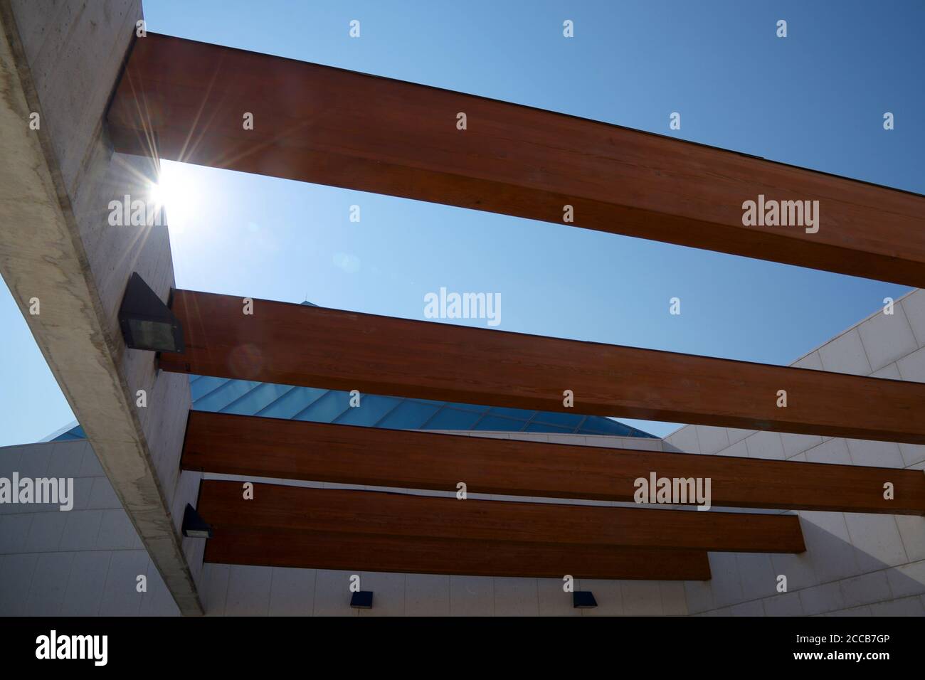 Sunbeam of light in the modern design building Stock Photo - Alamy