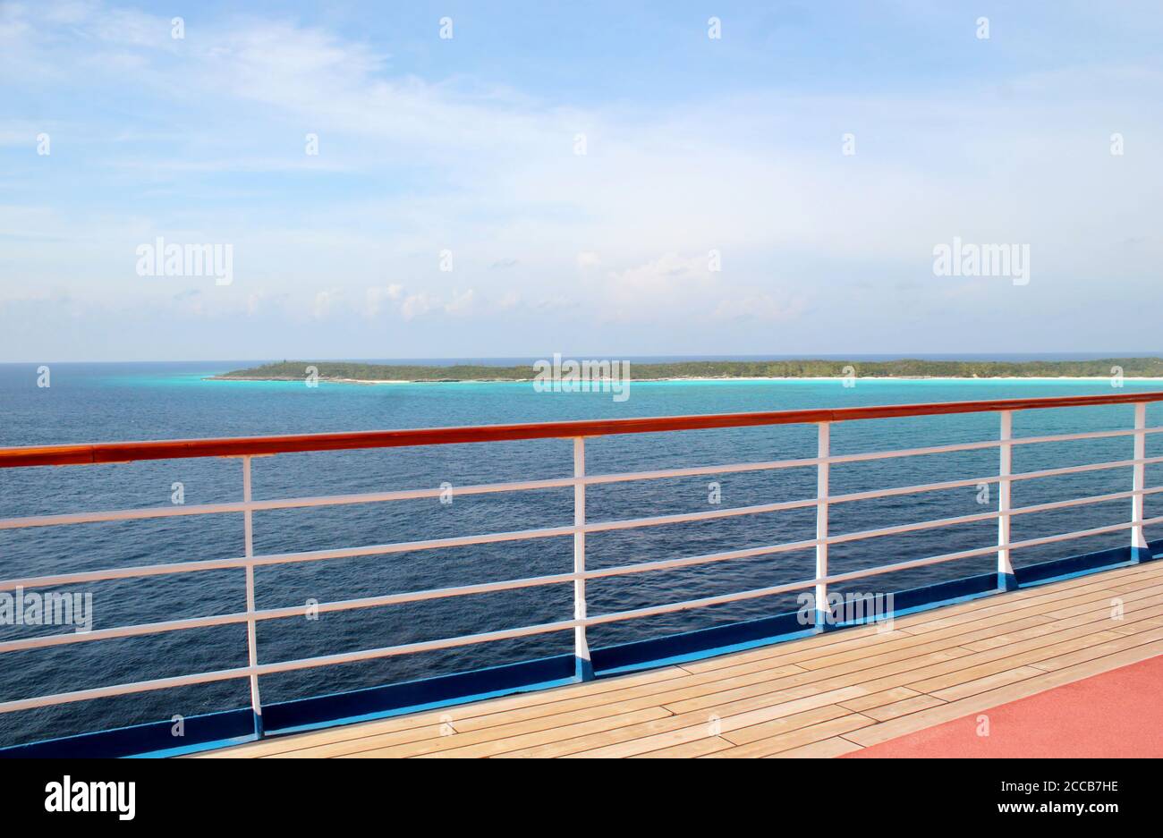 Cruise ship deck and railing Stock Photo - Alamy