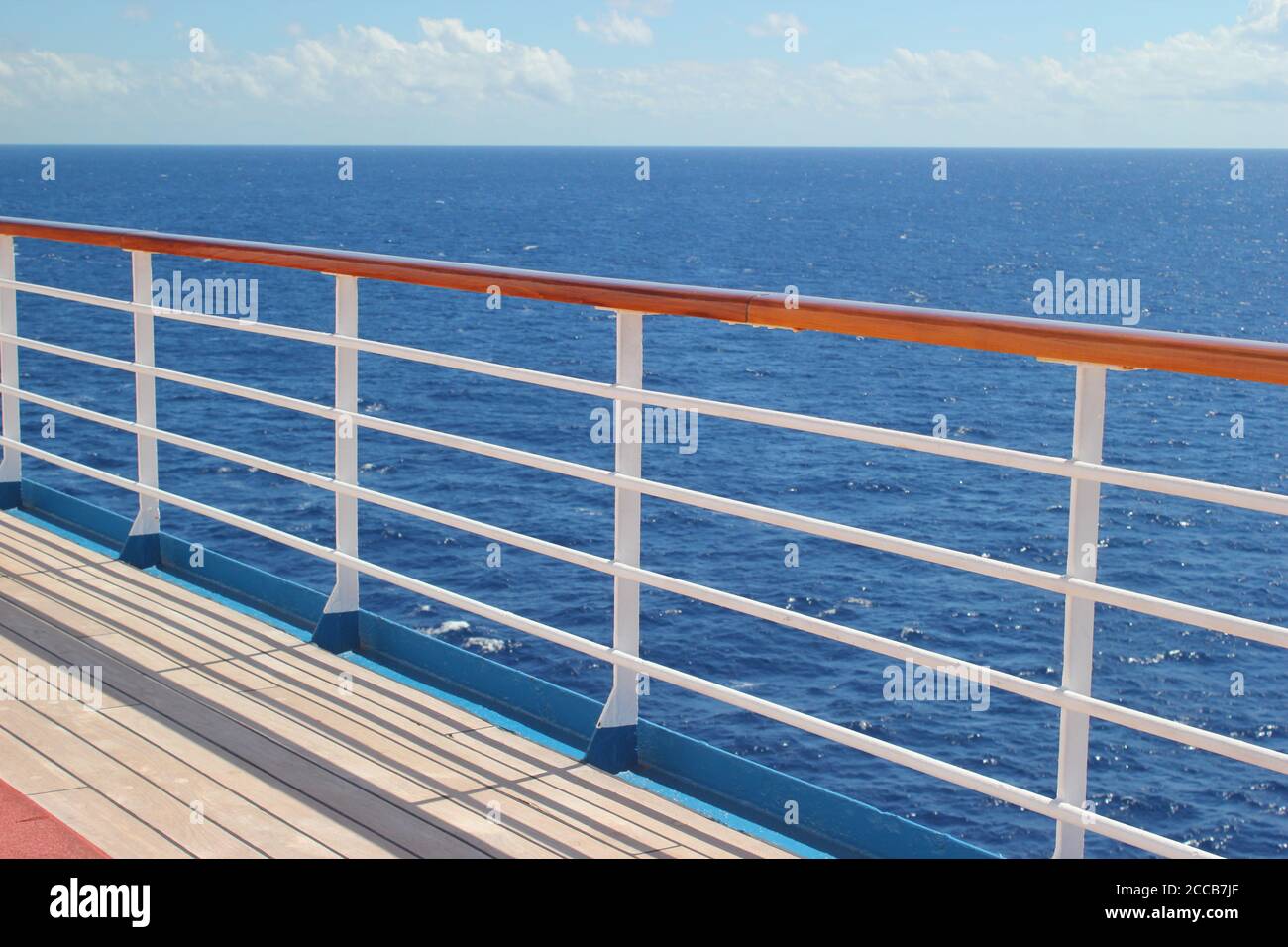 Cruise ship deck and railing Stock Photo - Alamy