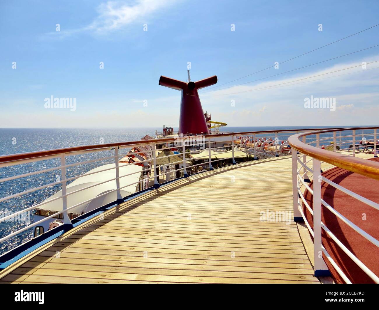 Cruise ship deck and railing Stock Photo - Alamy