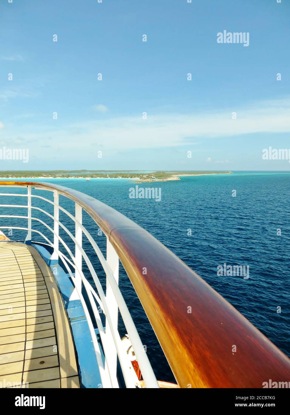 Cruise ship deck and railing Stock Photo - Alamy