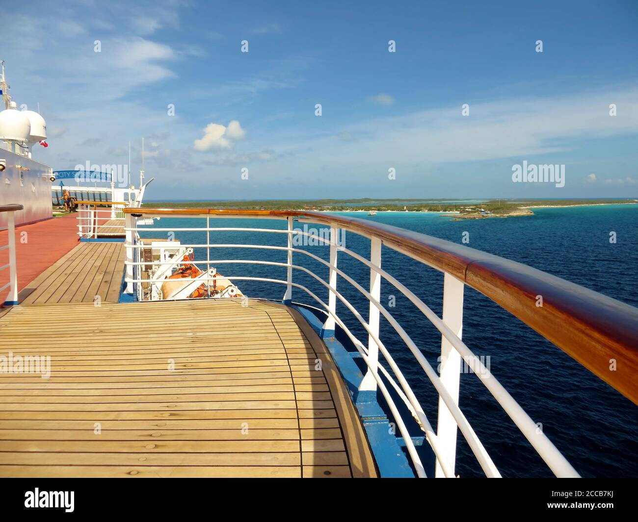 Cruise ship deck and railing Stock Photo - Alamy