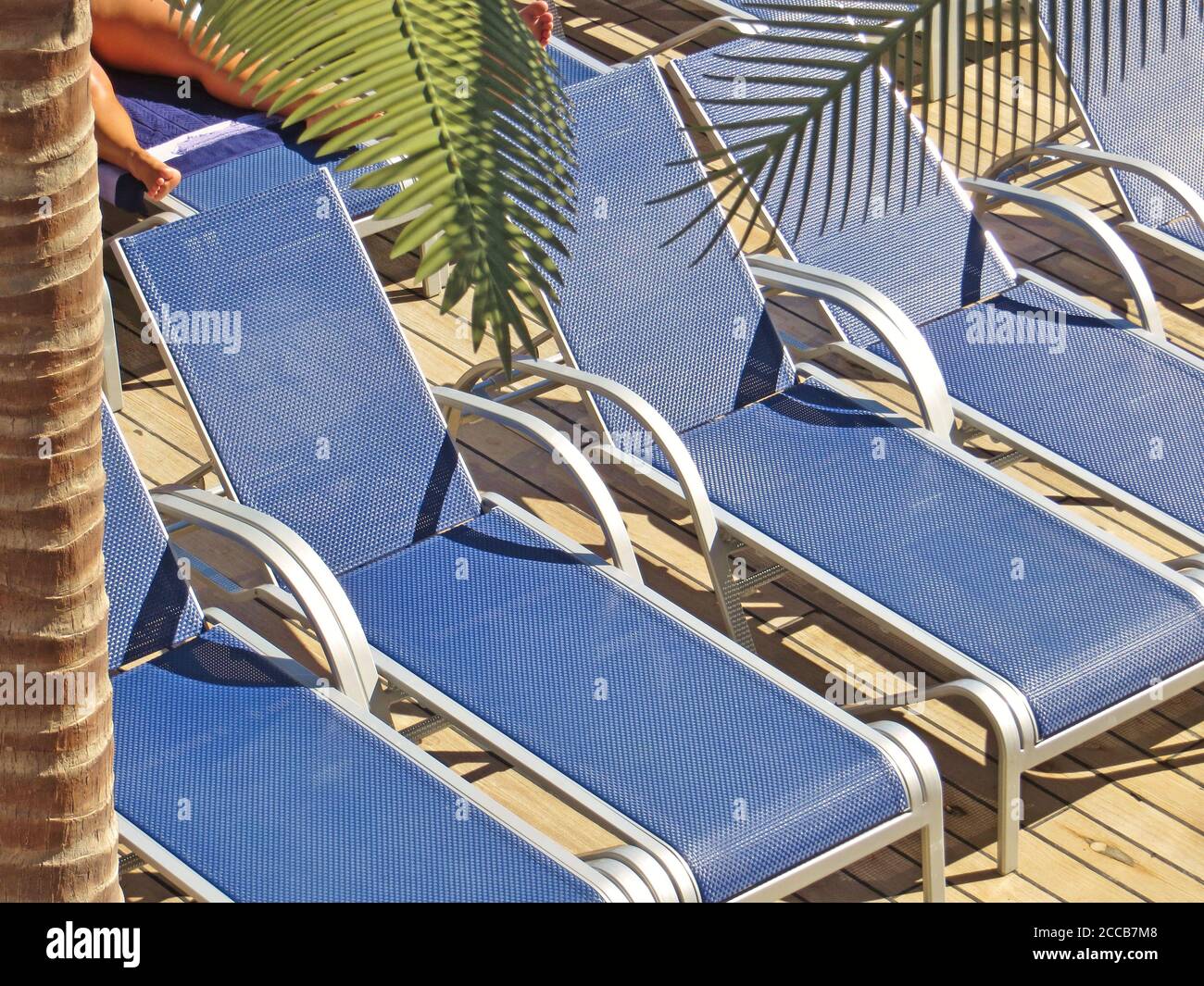 Deck chairs sunbathing hi-res stock photography and images - Alamy