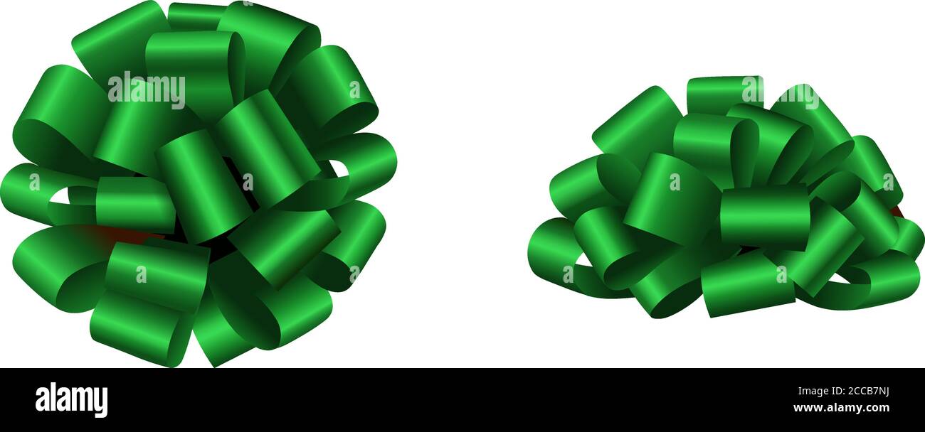 Green isolated bow. Side and top view Stock Vector Image & Art - Alamy