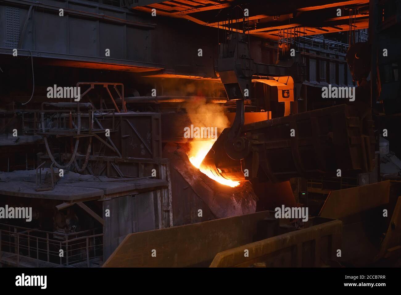 smelting of the metal in the foundry on the factory Stock Photo - Alamy