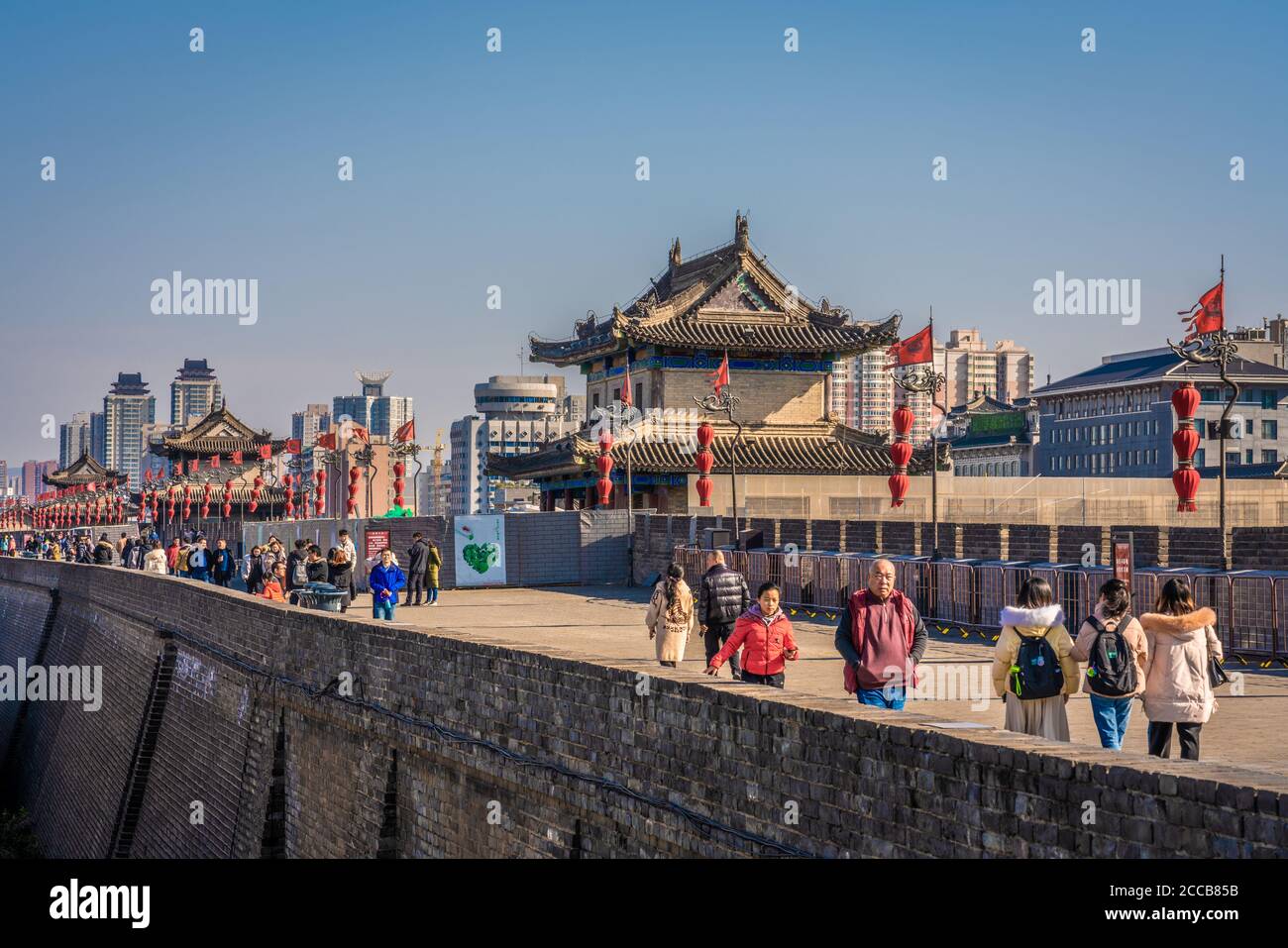 View of the historic Ancient City Wall, a popular tourist destination ...