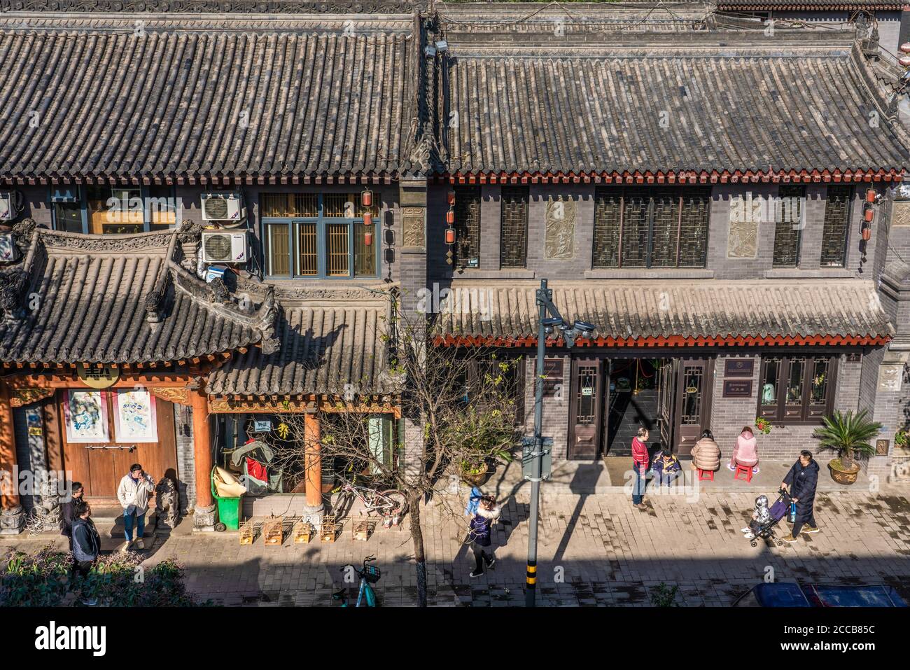 Traditional Chinese houses and buildings outside the Ancient City Wall ...