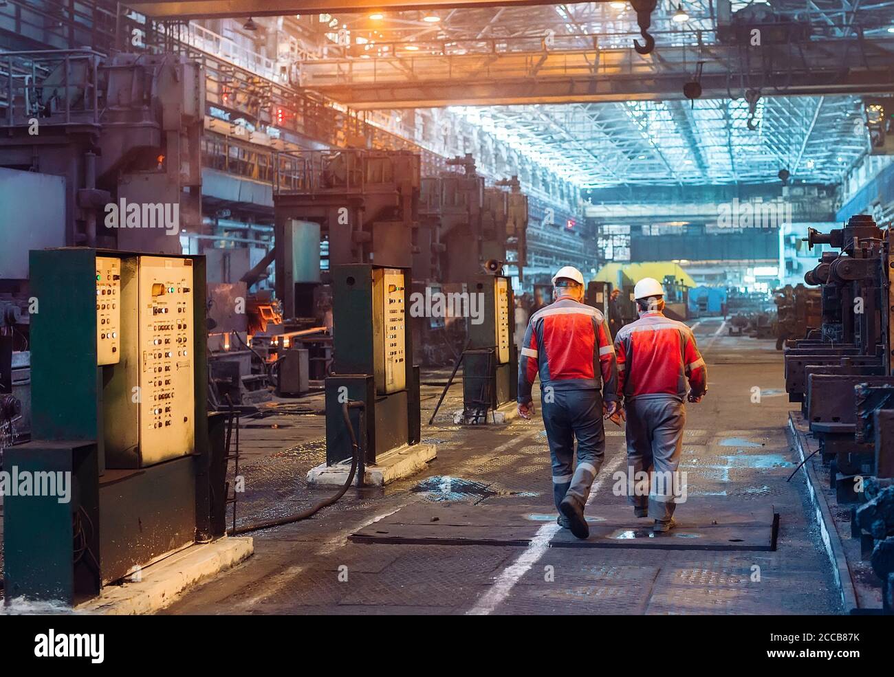 Workers in the steel mill on the factory Stock Photo - Alamy
