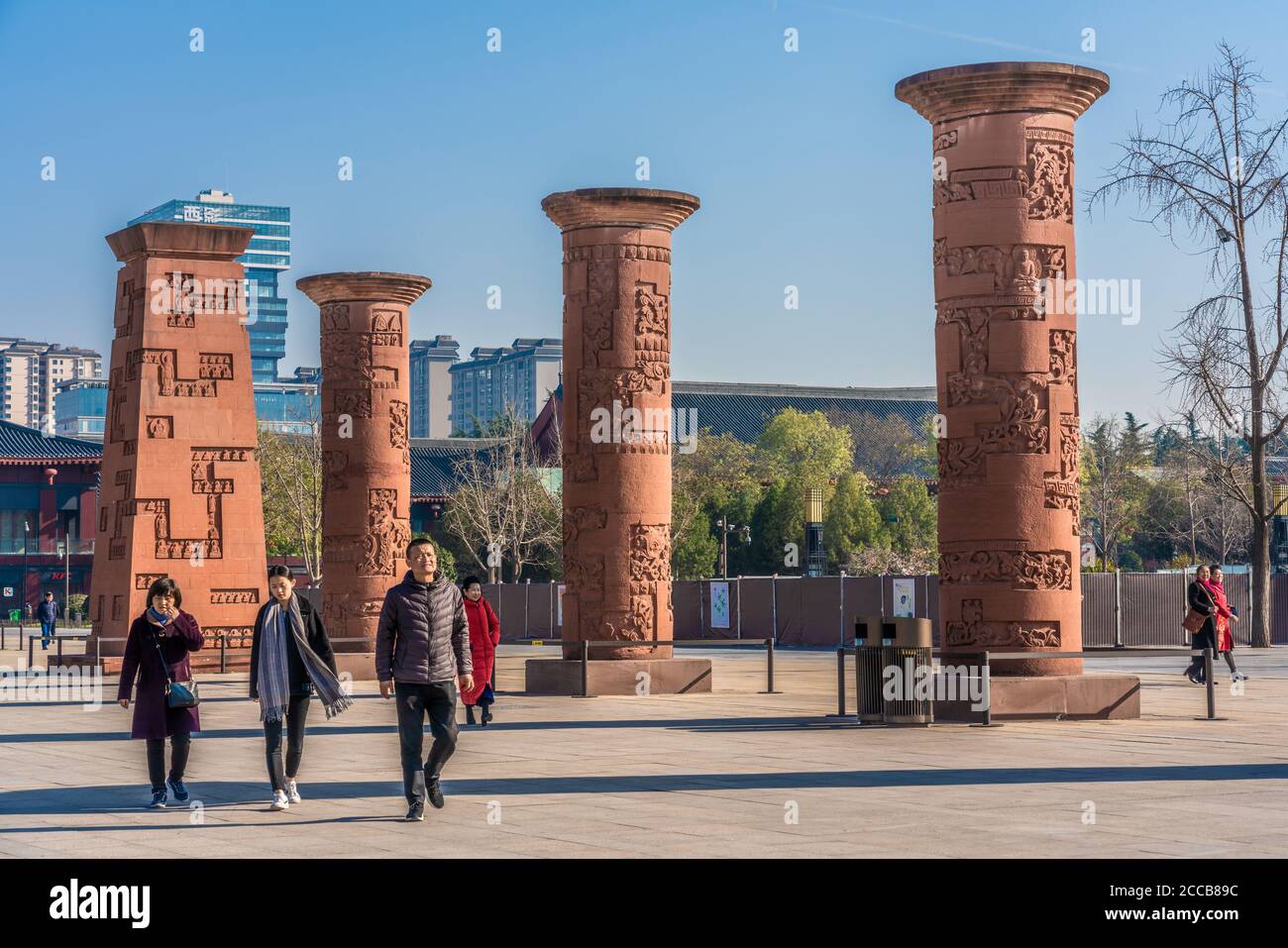 Traditional Chinese structures near the Wild Goose Pagoda historic ...