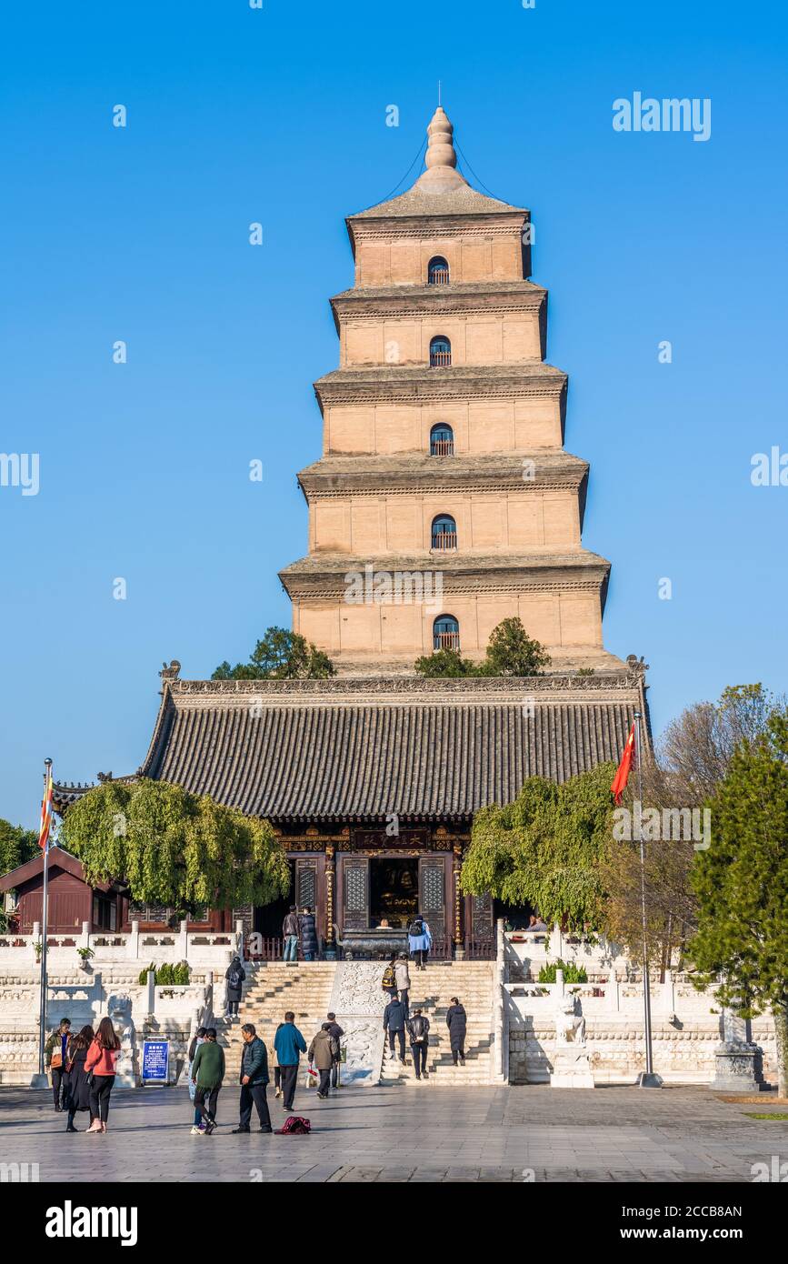 View of the Giant Wild Goose Pagoda a buddhist temple and popular ...