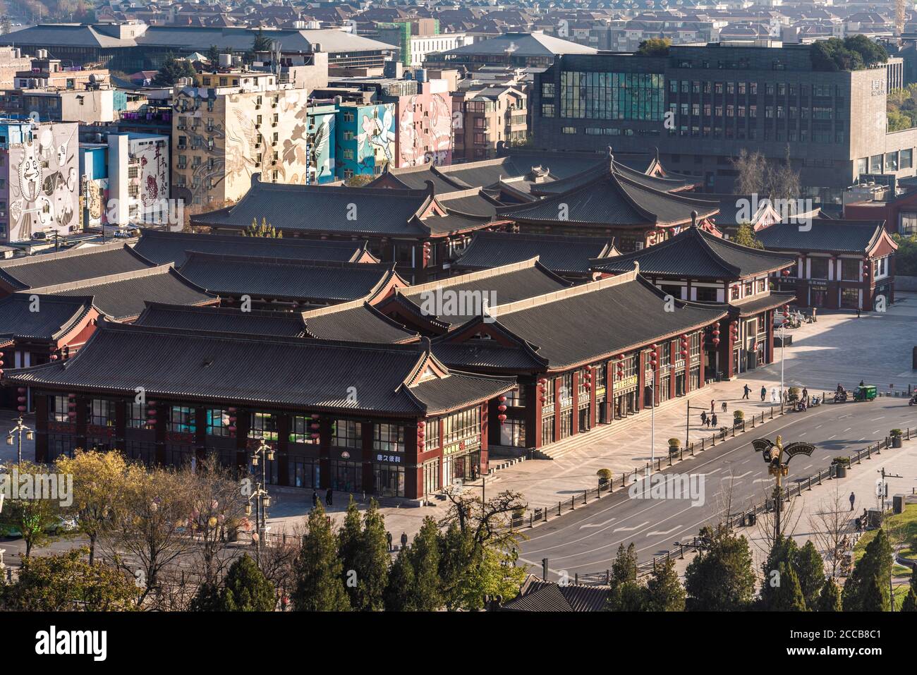 Traditional Chinese buildings in the Wild Goose Pagoda historic ...