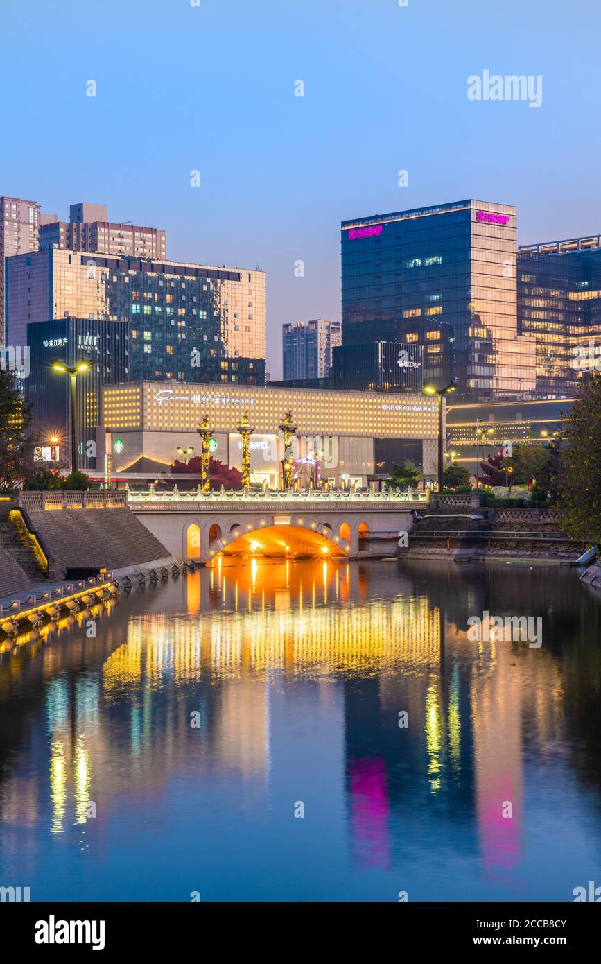 View of riverside downtown city buildings outside the Ancient City Wall ...