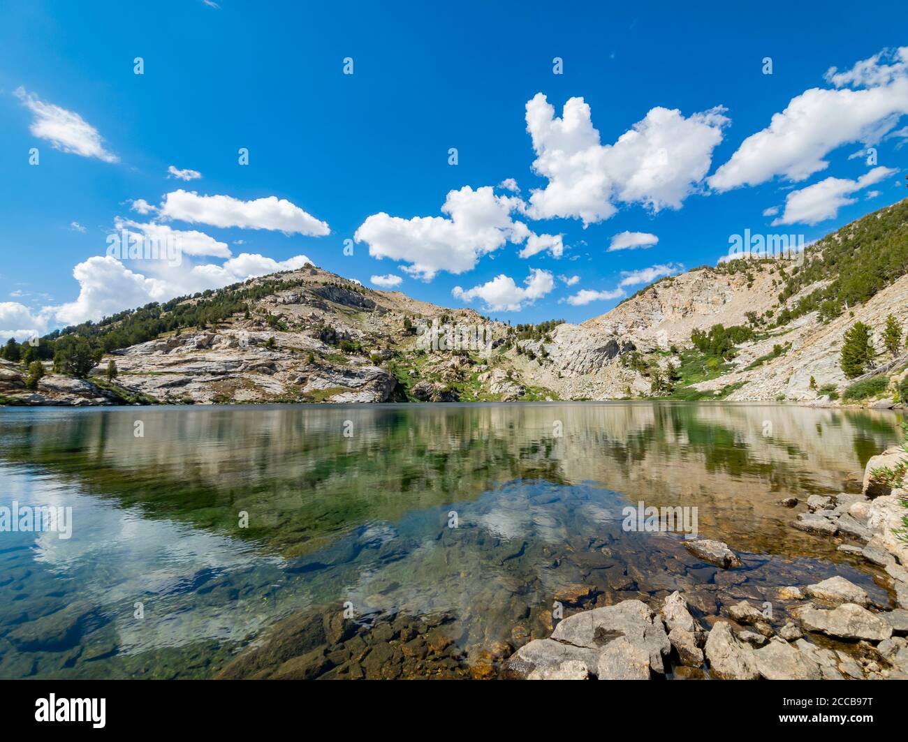 Morning view of the beautiful Liberty Lake at Ruby Mountain, Nevada ...