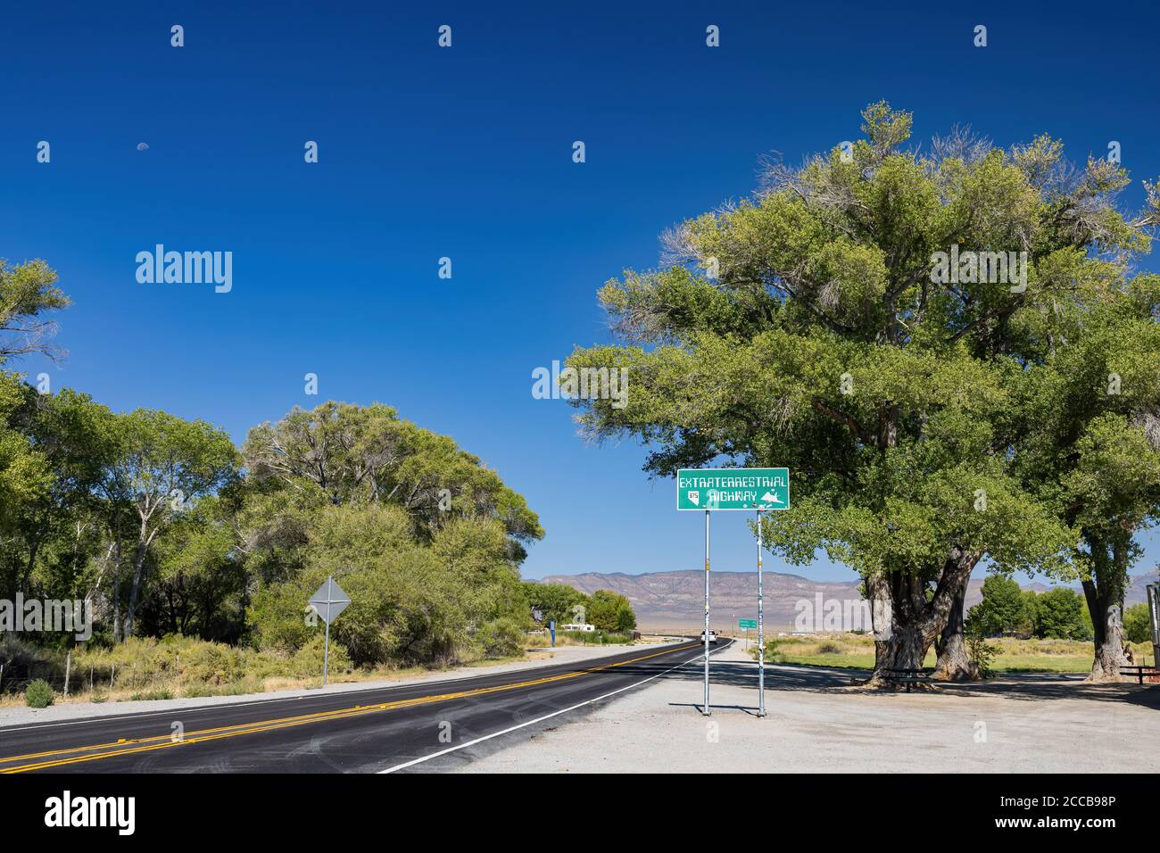Sunny view of the famous ET Highway Sign at Nevada Stock Photo - Alamy