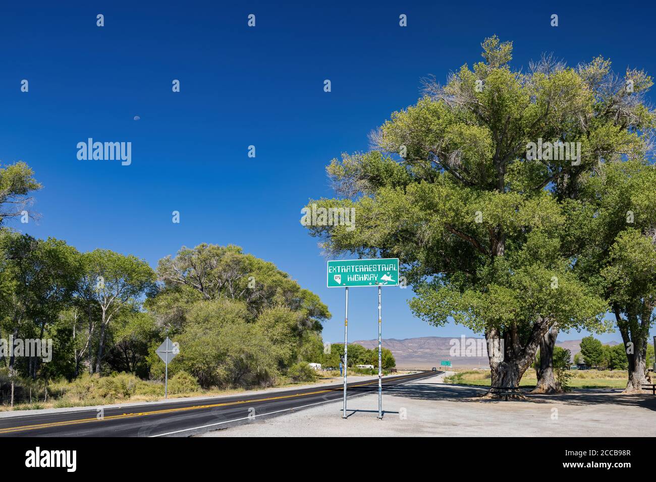 Sunny view of the famous ET Highway Sign at Nevada Stock Photo - Alamy