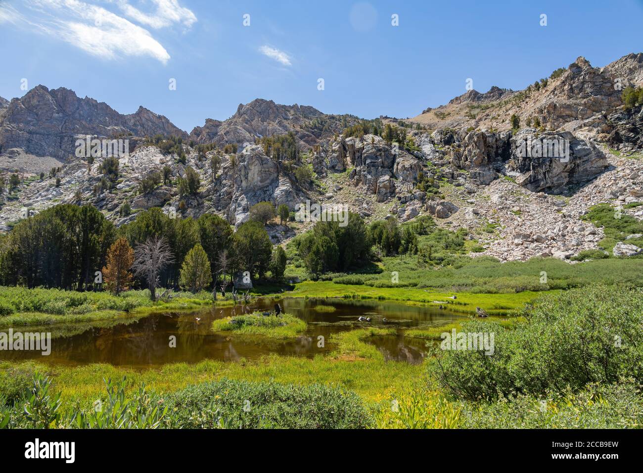 Morning view of the beautiful Dollar Lakes at Ruby Mountains, Nevada ...