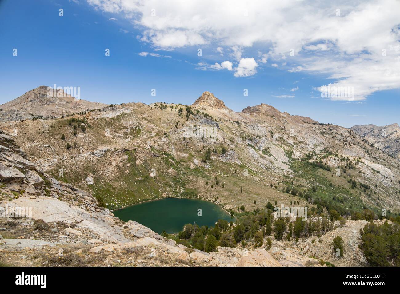 Morning view of the beautiful Lamoille Lake at Ruby Mountain, Nevada ...