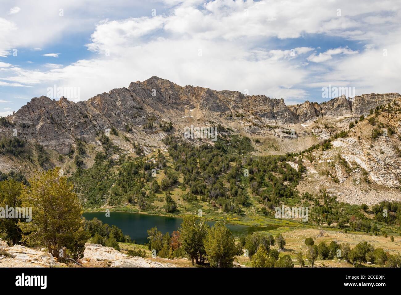 Morning view of the beautiful Favre Lake at Ruby Mountain, Nevada Stock ...