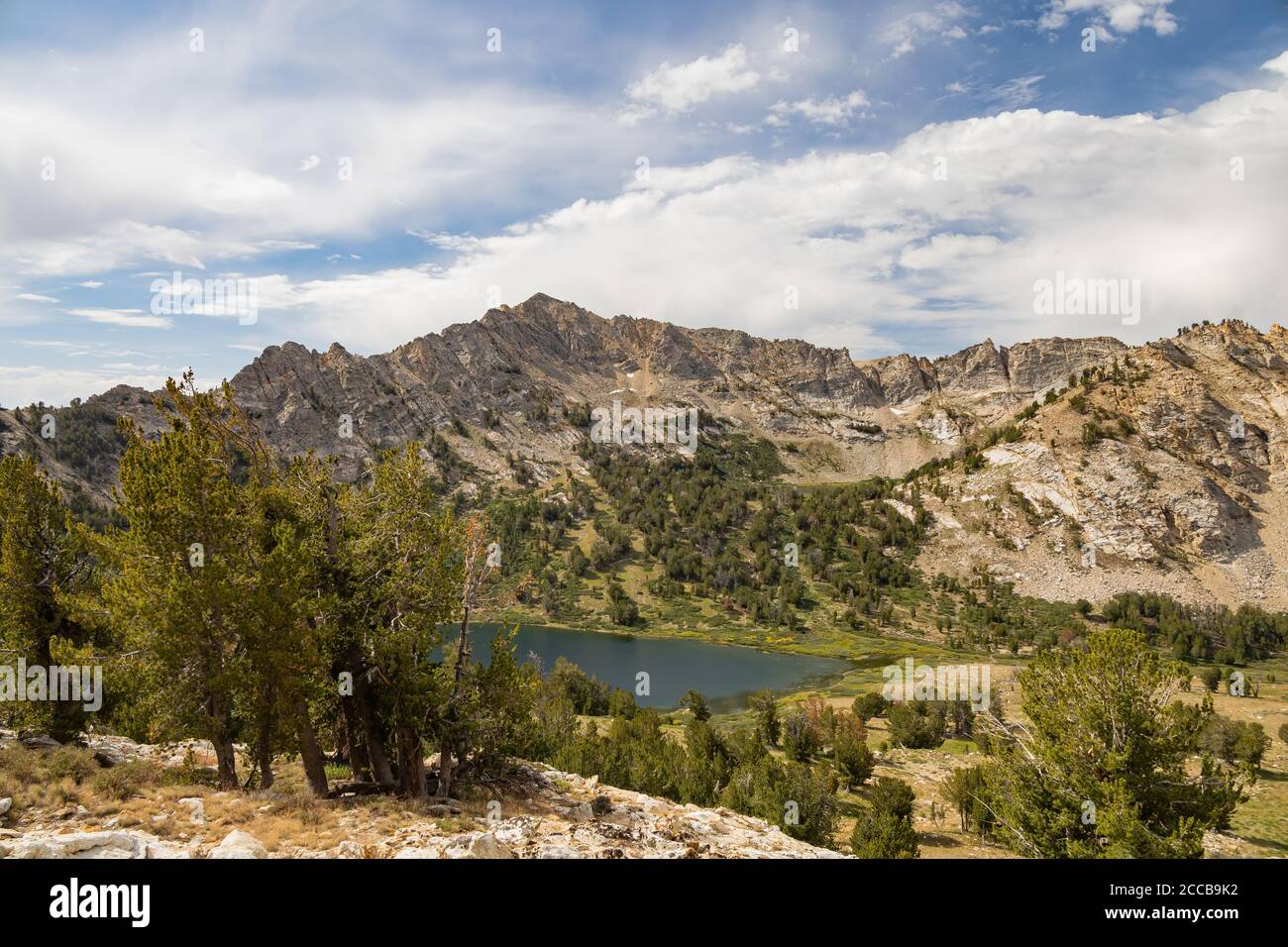 Morning view of the beautiful Favre Lake at Ruby Mountain, Nevada Stock ...