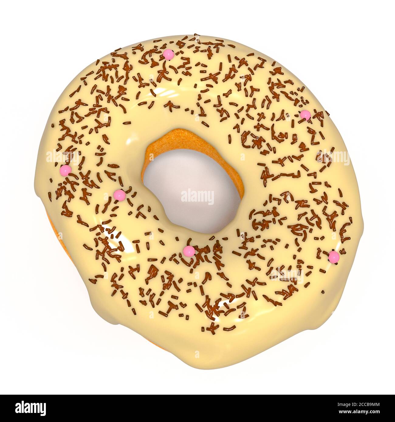 vanila doughnut top view, 3d illustration Stock Photo - Alamy