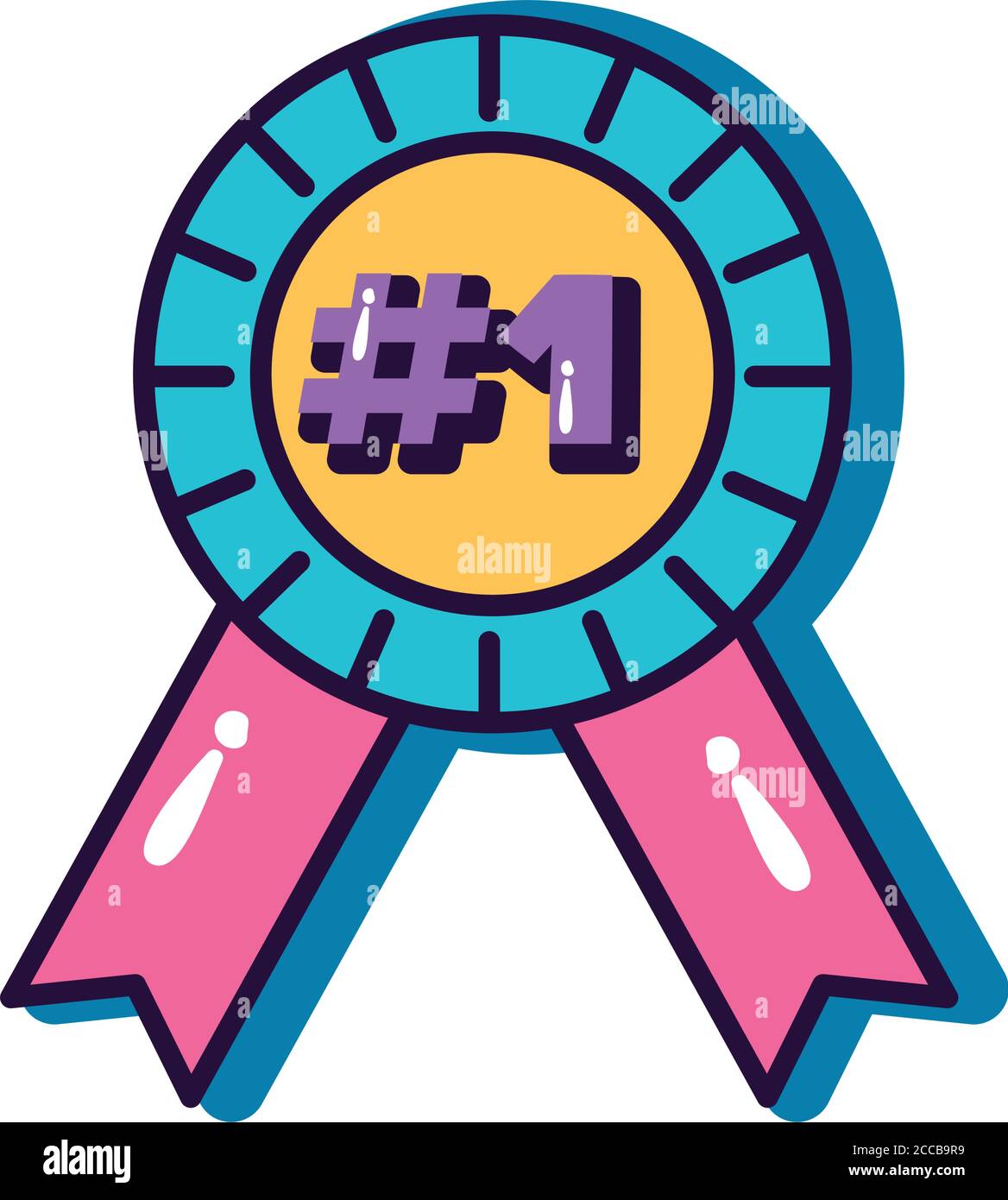 slang expresion number one word in medal line and fill style vector ...