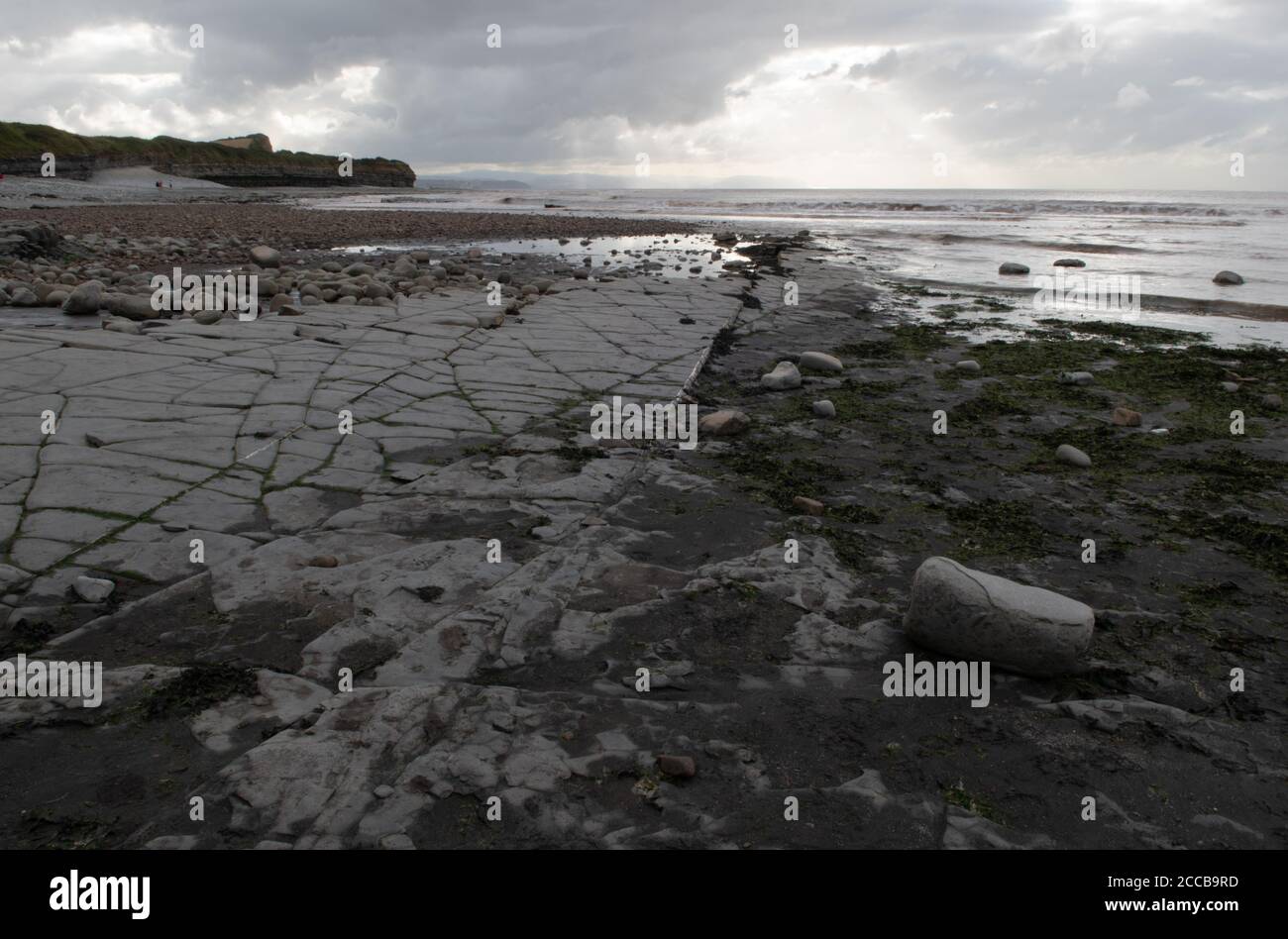 Geological formations on Kilve Beach, Somerset, UK Stock Photo - Alamy