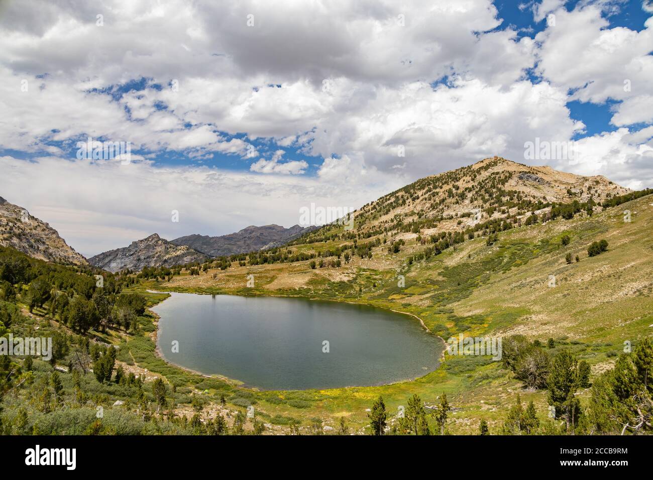 Morning view of the beautiful Favre Lake at Ruby Mountain, Nevada Stock ...