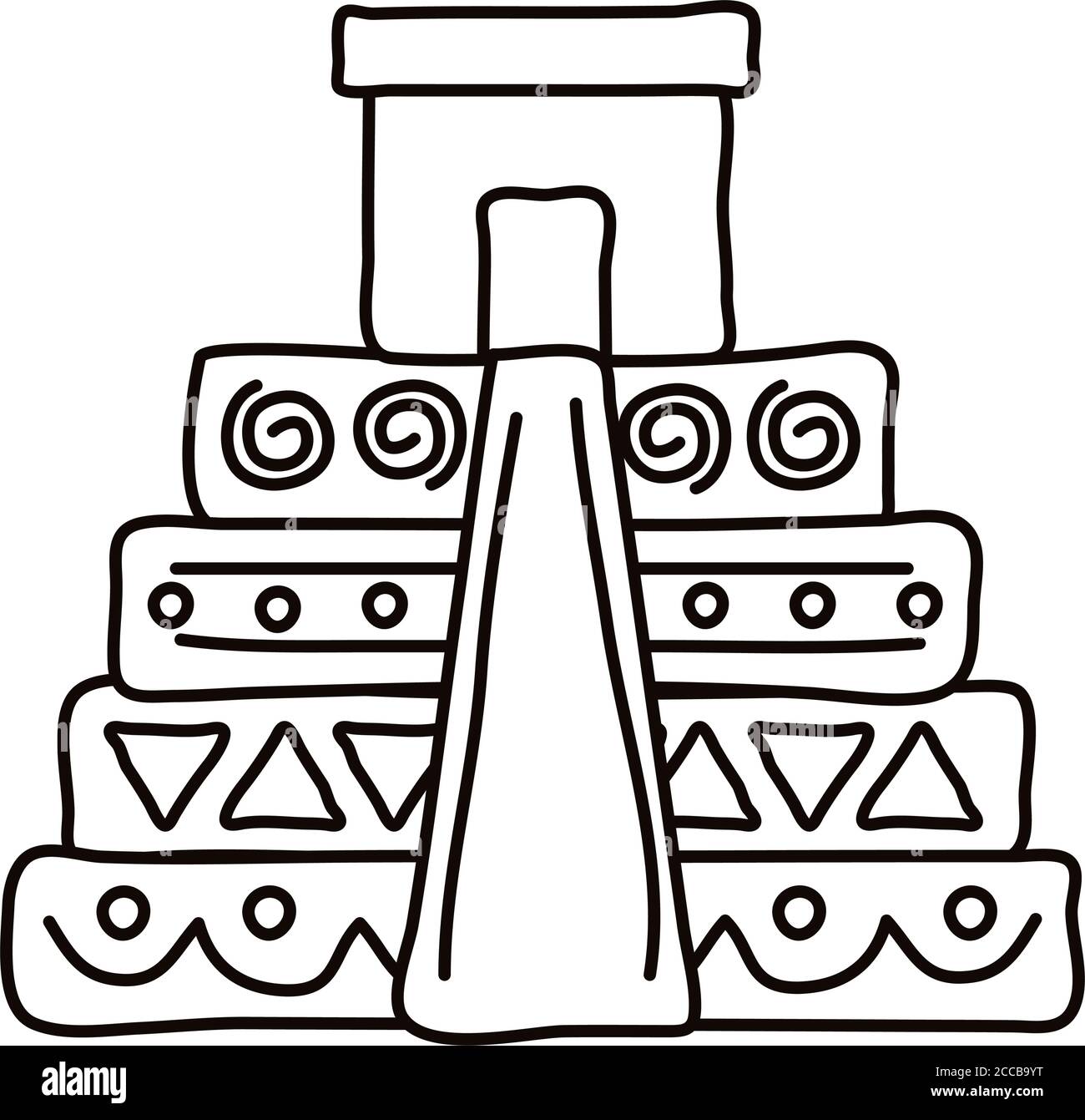 Aztec Pyramid Coloring Pages