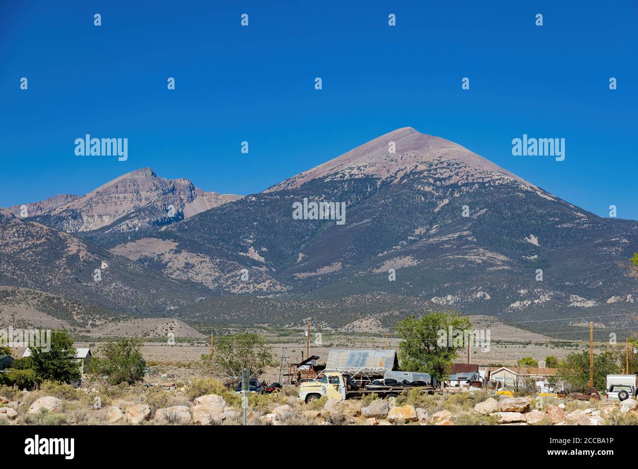 Sunny view of the beautiful Jeff Davis Peak at Great Basin National ...