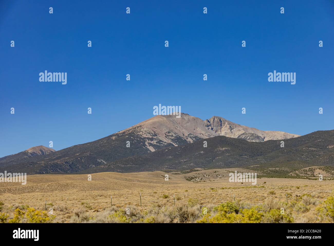 Sunny view of the beautiful Wheeler Peak at Great Basin National Park ...