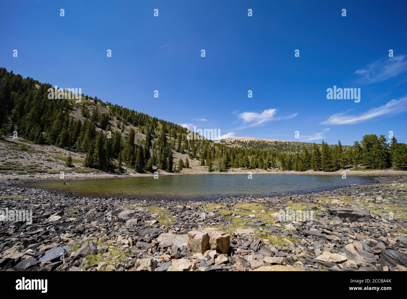 Afternoon sunny view of the Stella Lake at Great Basin National Park ...