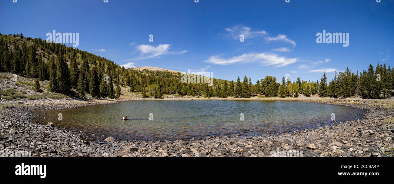 Afternoon sunny view of the Stella Lake at Great Basin National Park ...