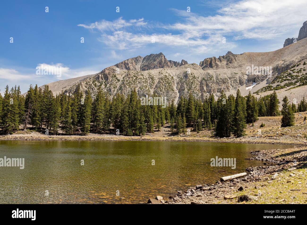 Afternoon sunny view of the Stella Lake at Great Basin National Park ...