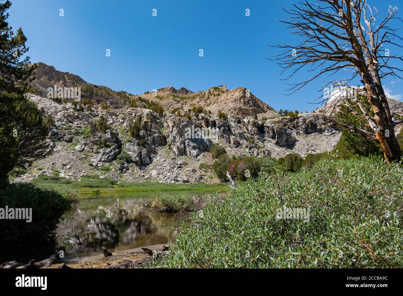 Morning view of the beautiful Dollar Lakes at Ruby Mountains, Nevada ...