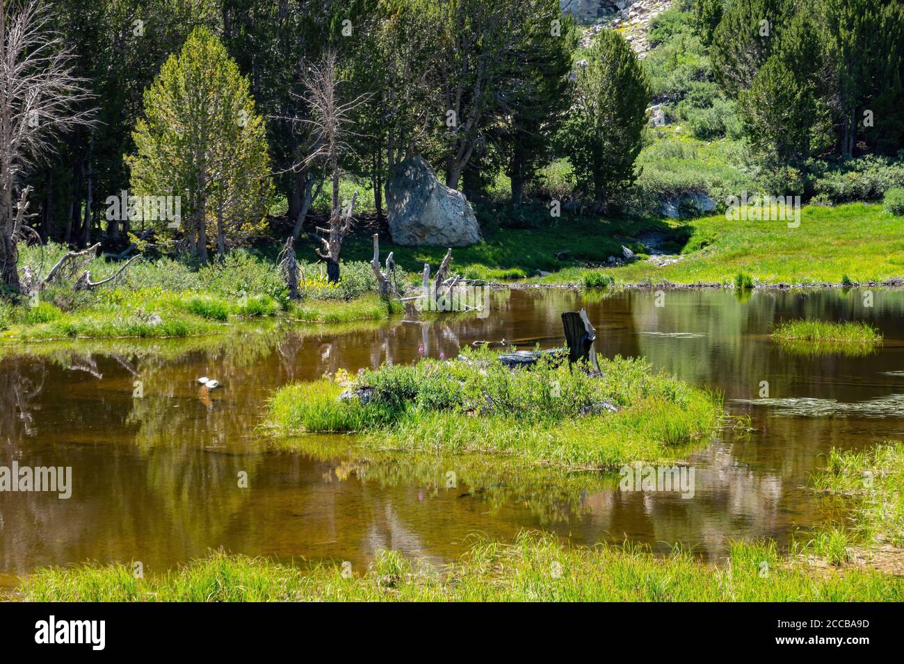 Morning view of the beautiful Dollar Lakes at Ruby Mountains, Nevada ...
