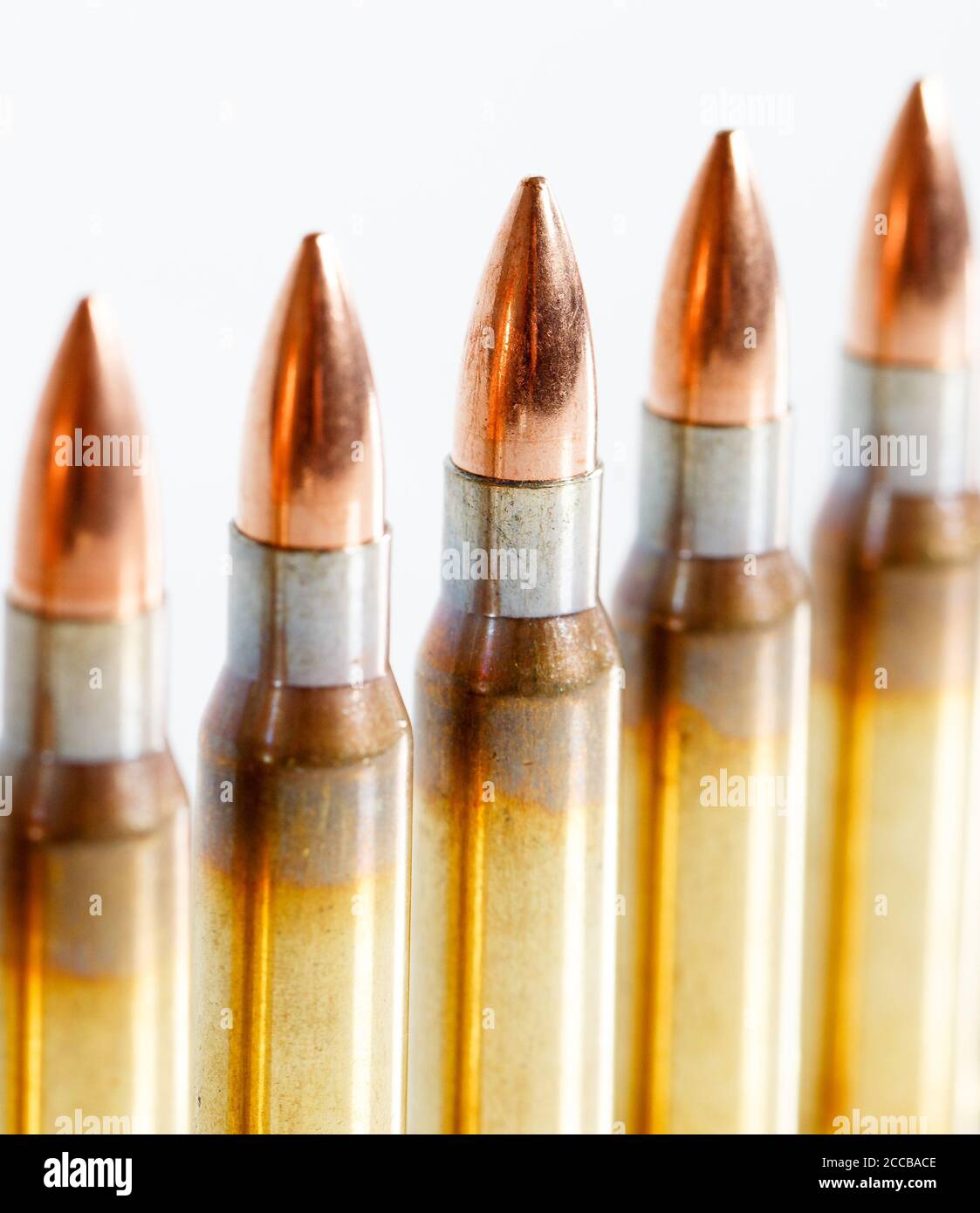 Hunting cartridges of caliber on a white background. 308 Win Stock ...