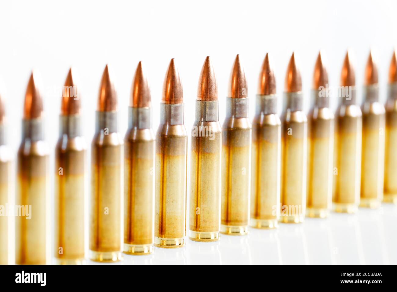 Hunting cartridges of caliber on a white background. 308 Win Stock ...