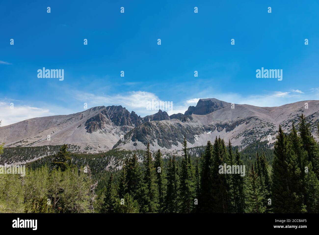 Sunny view of the beautiful Wheeler Peak at Great Basin National Park ...