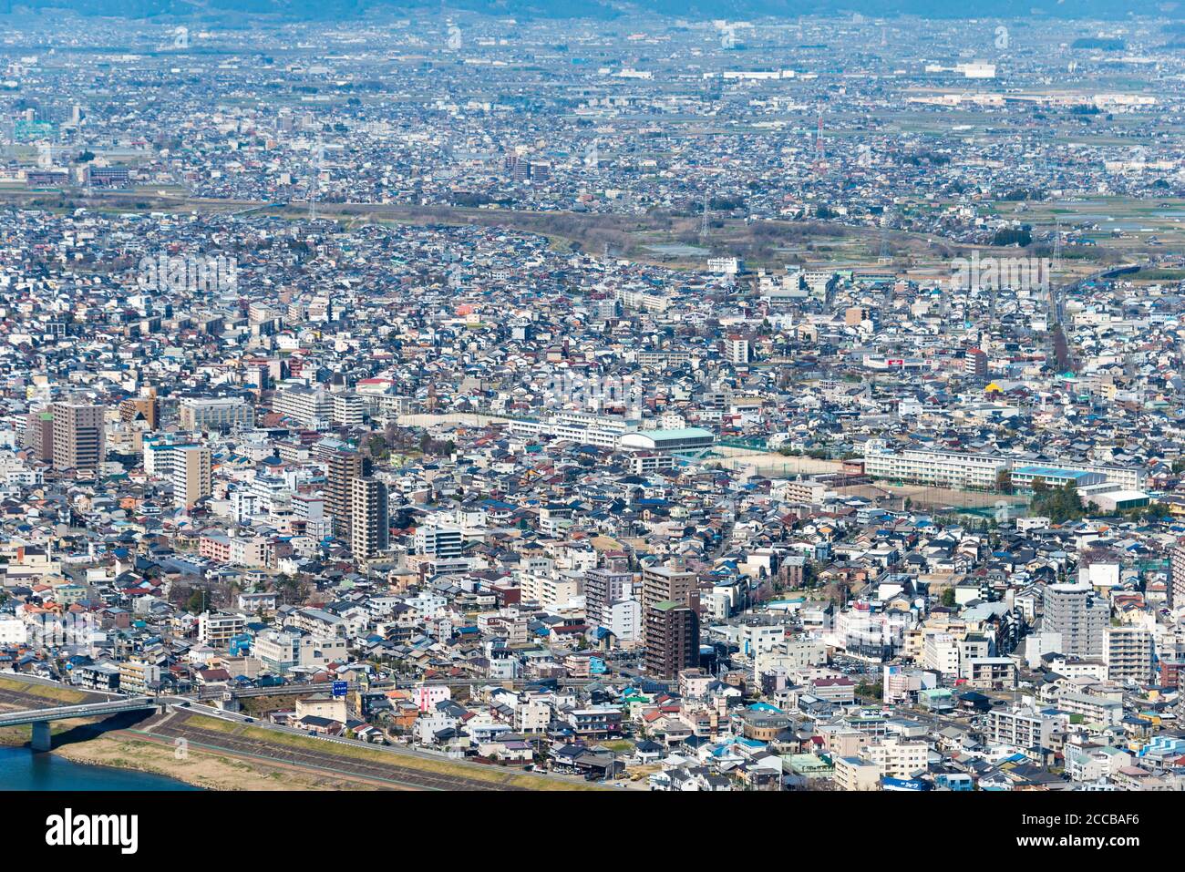 Gifu, Japan - Beautiful scenic view from Gifu Castle on Mount Kinka ...