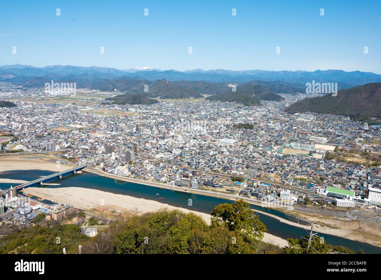 Gifu, Japan - Beautiful scenic view from Gifu Castle on Mount Kinka ...