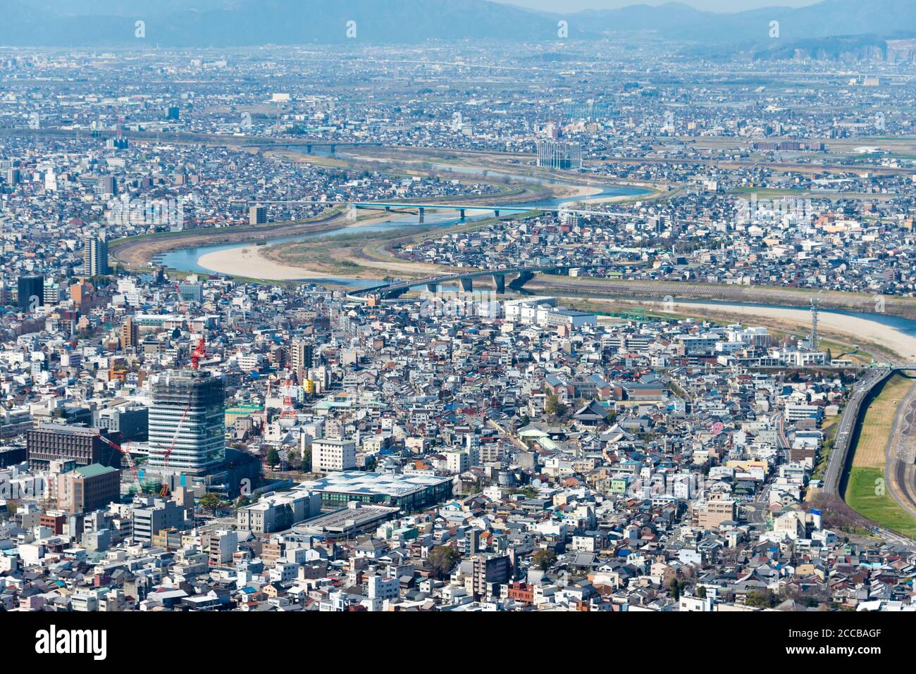 Gifu, Japan - Beautiful scenic view from Gifu Castle on Mount Kinka ...